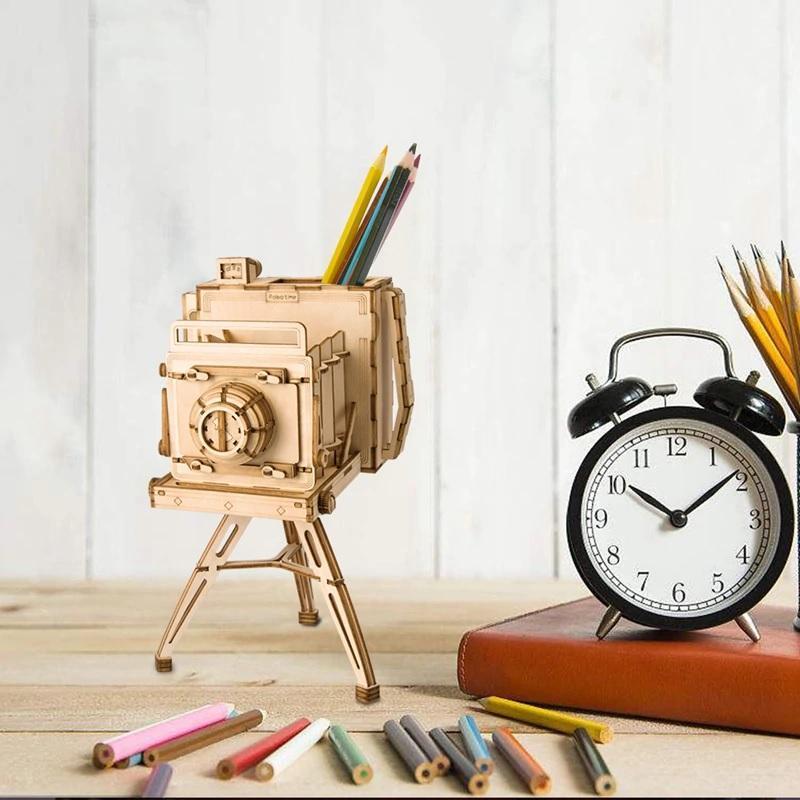 Vintage Camera 3D Wooden Puzzle – Block Center